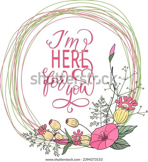 Im Here You Text Handwritten Calligraphy Stock Vector Royalty Free