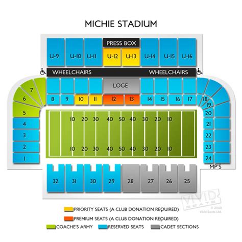 Michie Stadium Seating Chart With Seat Numbers Pe