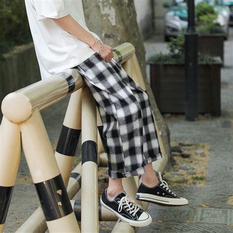 การซื้อเวลา จำกัด กางเกงลายสก็อตdkเครื่องแบบสีดำและสีขาวกางเกงขายาวลายสก๊อตชายและนักเรียนหญิง