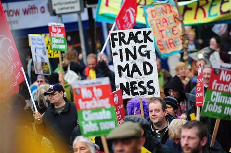 Anti Fracking Protest In Manchester City Centre Manchester Evening News