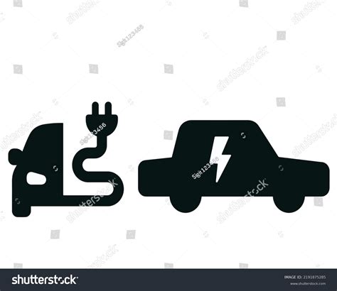 Electric Car Icon Simple Outline Style Stock Vector Royalty Free