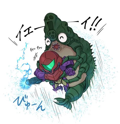 Samus Aran And Draygon Metroid And 1 More Drawn By Wakabawata
