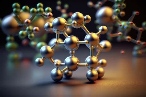 Premium Photo Abstract Molecules Design Molecular Structure With Spherical Particles Ai Generation