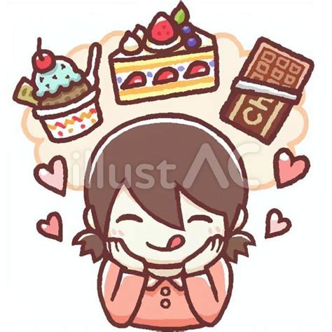 甘いものが好きなこども女の子イラスト No 22764708｜無料イラスト・フリー素材なら「イラストac」