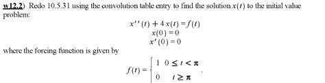Solved Redo Using The Convolution Table Entry To Chegg