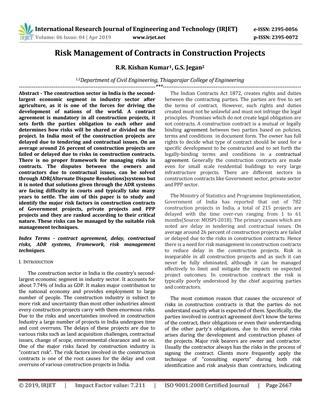 IRJET Risk Management Of Contracts In Construction Projects By IRJET Journal Issuu
