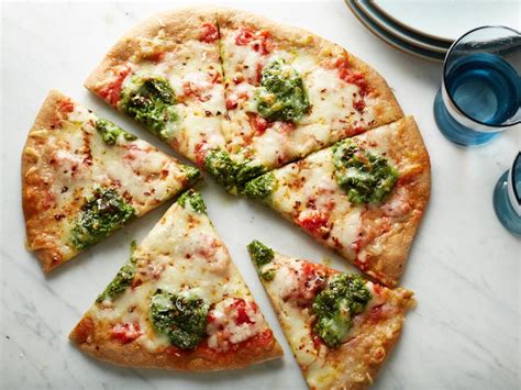 Healthy Whole Wheat Pizza With Arugula Parsley Pesto Recipe Food