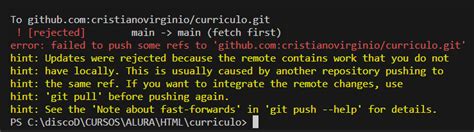 [dúvida] erro no push git e github compartilhando e colaborando em