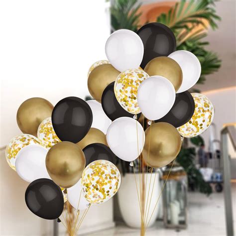 Buy TKEJZu Black And Gold Balloon Garland Arch Kit Pcs Black White Gold Confetti Balloons
