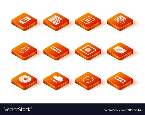 Set Safe Network Cloud Connection Lock And Check Vector Image