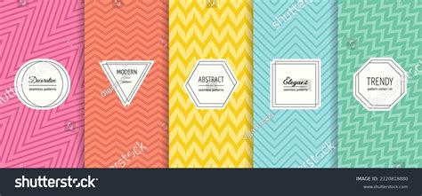 Vector Geometric Seamless Patterns Collection Set Stock Vector Royalty Free 2120818880