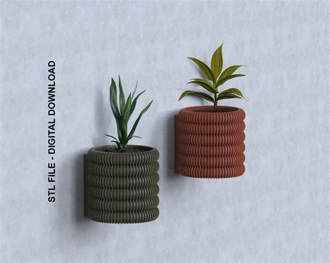Wall Mounted Planter Stl File For 3d Printing Bubble Design Etsy