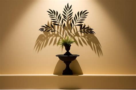 Premium Photo Interior Design With Plant Shadow Front View