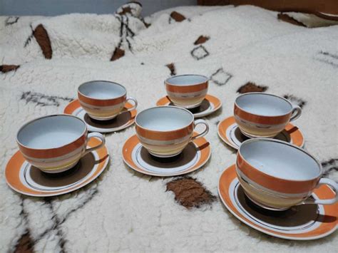 Чайные пары Сервиз радуга Барановка ссср одна пара 110 гр 110 грн Посуда кухонная утварь