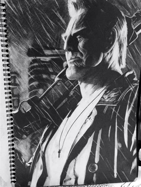 미키루크 Mickey Rourke 씬시티 Sincity 인물화 데생 소묘 그림 외국영화배우 강남타투 Tattoo 네이버 블로그