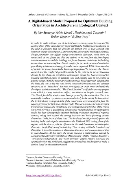 Pdf A Digital Based Model Proposal For Optimum Building Orientation In Architecture In