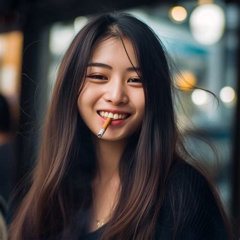 Perfect Smooth And Silky Long Hair Of Japanese Smokers Girls Long