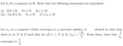 solved let bn be a sequence in r show that the following