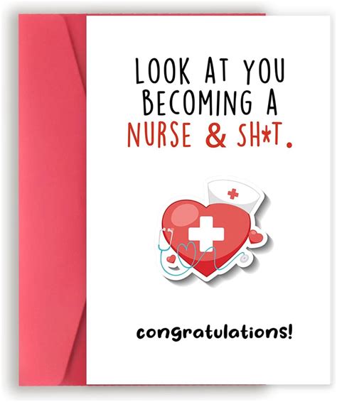 Asmallgf Nurse Graduation Card Funny Rn Nurse Graduation