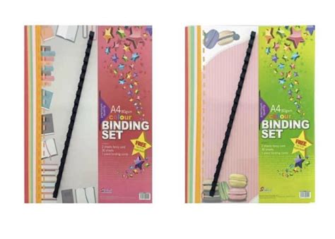 A4 Binding Set Colour White Buku Folio Binding Paper Set Buku