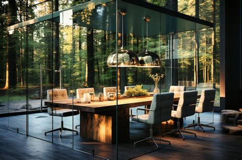 Premium Ai Image Glass Conference Room