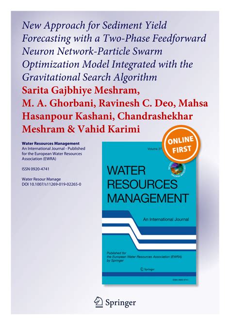 Pdf New Approach For Sediment Yield Forecasting With A Two Phase