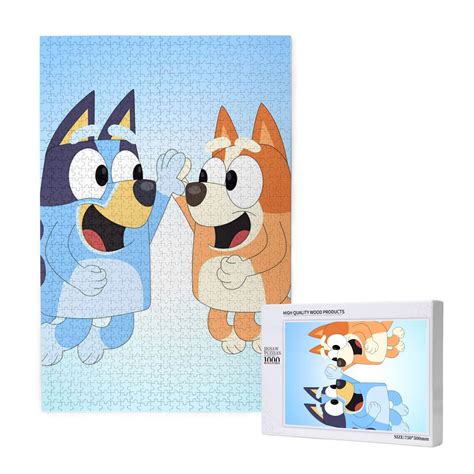 Lsque Bluey Pattern Wooden Picture Puzzle 1000 Piece Jigsaw Puzzle