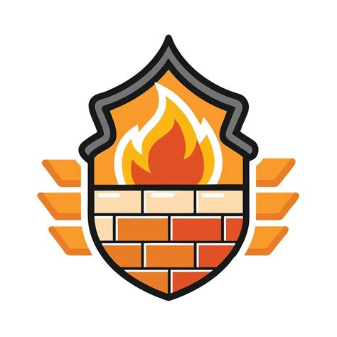 Modern Firewall Symbol Icon With A Shield And Isolated Background