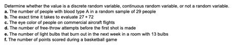 Solved Determine Whether The Value Is A Discrete Random Chegg