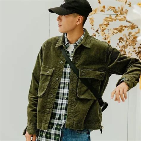 Japanese Retro Corduroy Jacket Casual Fashion All Match Lapel Collar