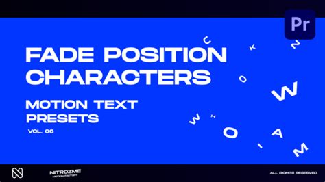 Characters Motion Text Fade Position Vol For Premiere Pro Premiere Pro Templates