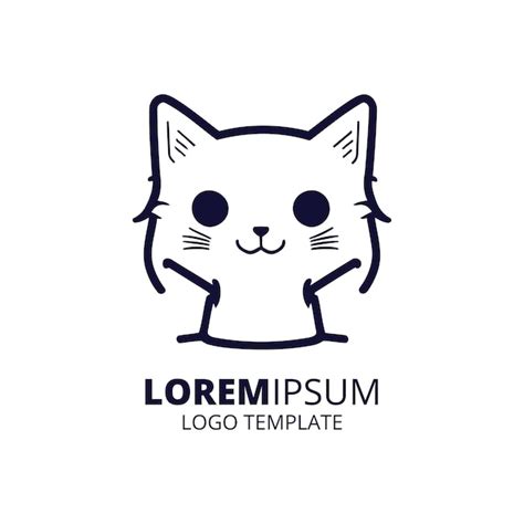 La Plantilla Del Logotipo Del Gato Lindo Vector Premium
