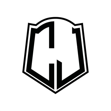 Logo Monogram With Shield Shape Outline Design Template 16568644 Vector