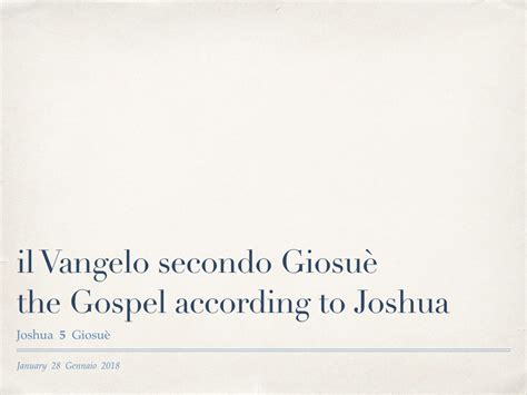 The Gospel According To Joshua Logos Sermons