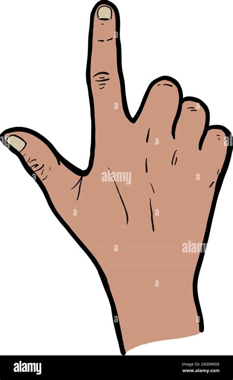 Hand With Pointing Index Finger Isolated Vector Icon Touch Point Or