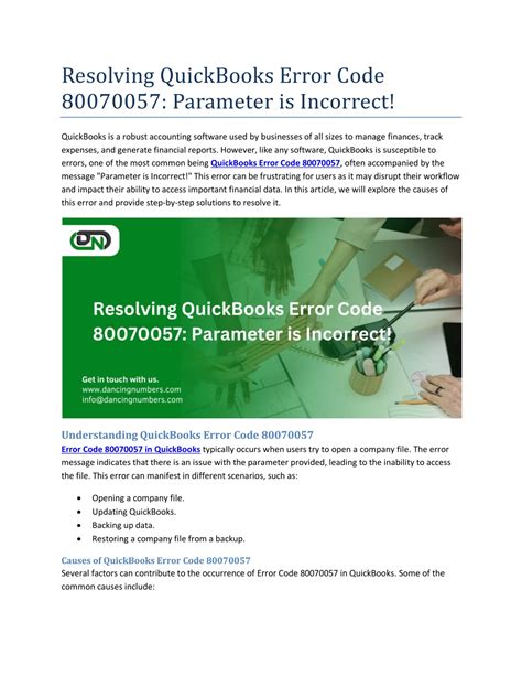 PPT Resolving QuickBooks Error Code Parameter Is Incorrect PowerPoint Presentation