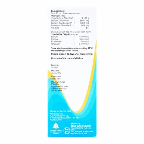 Movicol Orange Flavour Liquid 200ml View Usage Side Effects Price