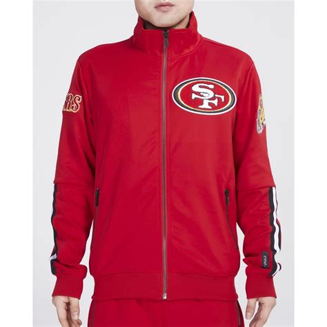 49ers Classic Track Jacket Red Black Fs46410182 Rbk Fresh Society