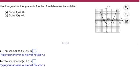 solved use the graph of the quadratic function f ﻿to