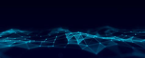 움직이는 점 선 및 삼각형이있는 추상적 인 미래 파동 입자의 흐름 사이버 기술 일러스트레이션 3d 렌더링 3차원 형태에 대한 스톡 사진 및 기타 이미지 Istock