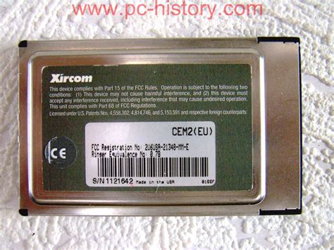 Xircom Credit Card Card Ethernet Mbps K Modem Combo PCMCI Музей компьютеров