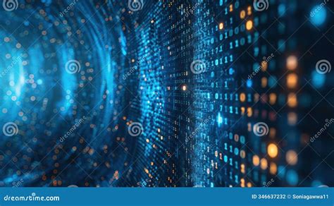 A Digital Tunnel Of Binary Code Representing Data Flow And Technology