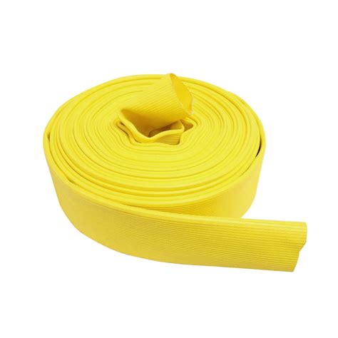 6 X 50 Yellow Uncoupled Rubber Covered Fire Hose 450 Lb Test Fast
