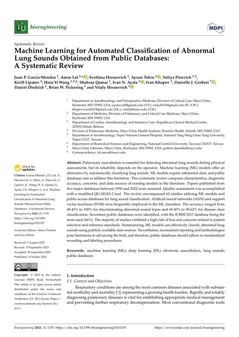 Pdf Machine Learning For Automated Classification Of Abnormal Lung