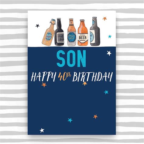 Son 40th Birthday Card Etsy