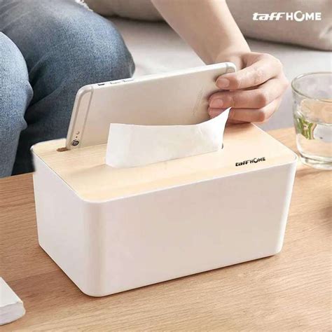 Jual Kotak Tisu Kayu Tissue Box Dengan Holder Smartphone Zj Kotak Lamaran Brankas Besi Tisu