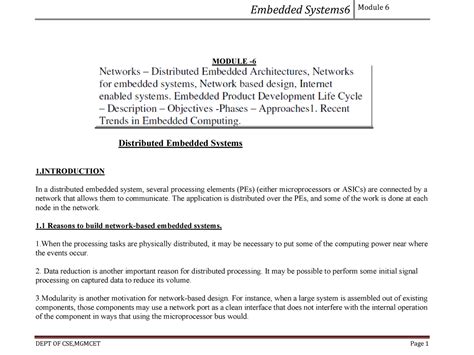 Em6 Lecture Notes 6 Dept Of Csemgmcet Page 1 Module Distributed