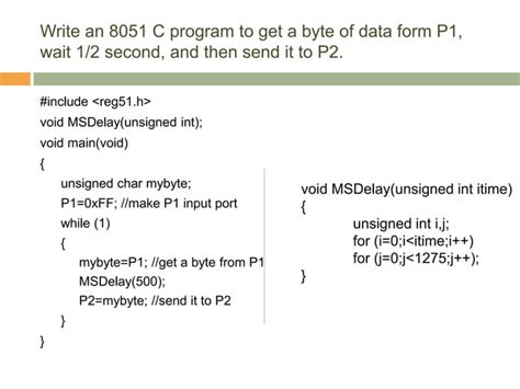 intel 8051 programming in c ppt