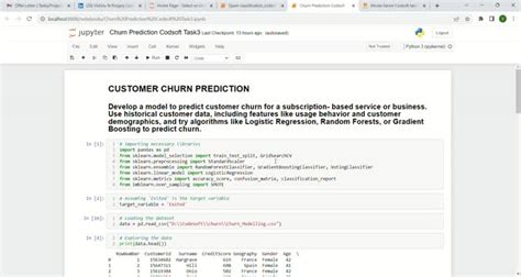 Vishnu N Poojary On Linkedin Codsoft Internship Churnprediction