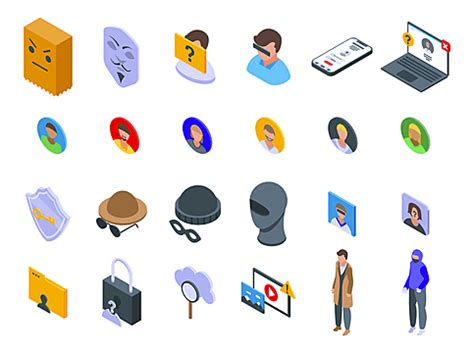 Isometric Hacker Vector Art PNG Set Of Vector Isometric Hacker Icons